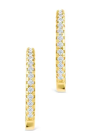 Sterling Forever Cubic Zirconia Hoop Earrings - Gold