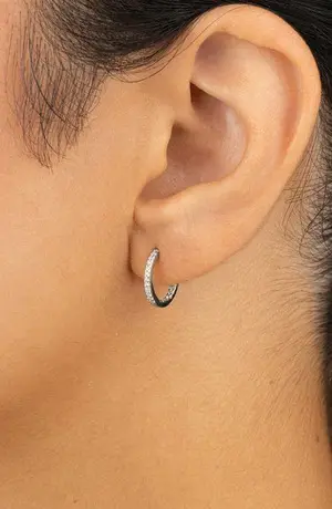 Sterling Forever Lilia Cubic Zirconia Infinity Huggie Hoop Earrings - Silver