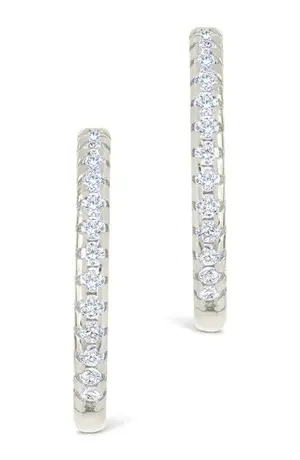 Sterling Forever Lilia Cubic Zirconia Infinity Huggie Hoop Earrings - Silver