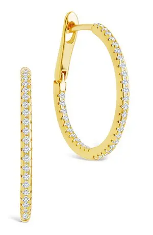 Sterling Forever Lilia Cubic Zirconia Infinity Hoop Earrings Gold