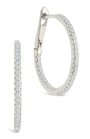 Sterling Forever Lilia Cubic Zirconia Infinity Hoop Earrings - Silver