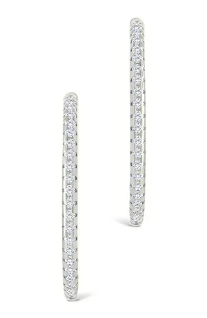 Sterling Forever Lilia Cubic Zirconia Infinity Hoop Earrings - Silver
