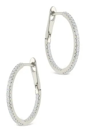 Sterling Forever Lilia Cubic Zirconia Infinity Hoop Earrings - Silver