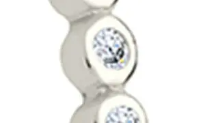 Sterling Forever Bezel Cubic Zirconia Hoop Earrings - Silver