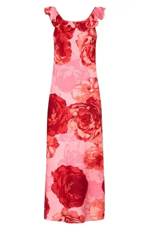 MILLY Scarlett Print Ruffle Maxi Dress