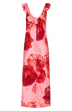 MILLY Scarlett Print Ruffle Maxi Dress