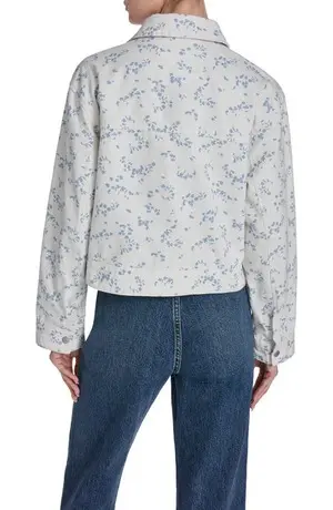LEVI'S Floral Print Shirt Jacket - White Blue Ditsy Floral