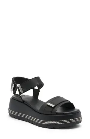 Sorel Sunpeak Ankle Strap Platform Sandal - Black/black