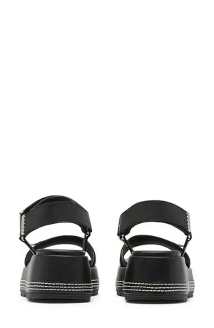 Sorel Sunpeak Ankle Strap Platform Sandal - Black/black