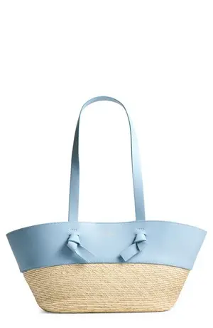 Altuzarra Knot Leather & Straw Basket Tote - Danube