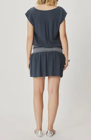 Splendid Ginger Smocked Mini Dress - Mood Indigo Blue