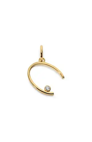Monica Vinader Lab Grown Diamond Initial Pendant - 18k Gold Vermeil/diamond - C