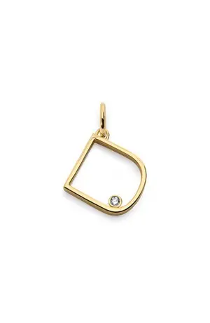 Monica Vinader Lab Grown Diamond Initial Pendant - 18k Gold Vermeil/diamond - D