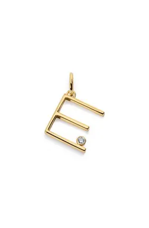 Monica Vinader Lab Grown Diamond Initial Pendant - 18k Gold Vermeil/diamond - E