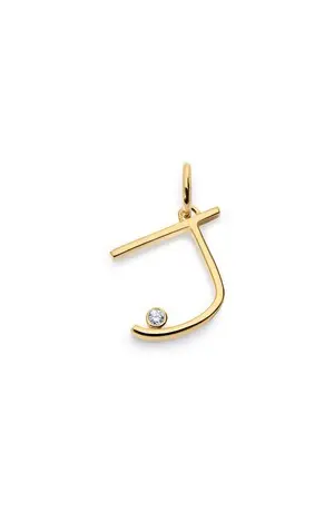 Monica Vinader Lab Grown Diamond Initial Pendant - 18k Gold Vermeil/diamond - J