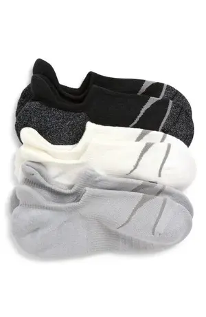 HOKA Invisible No-show Socks Pack Of 3 - Wht/stellar Grey/black