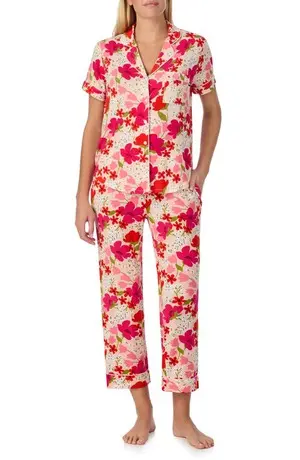 Kate Spade New York Print Crop Pajamas - Pink Floral Multi
