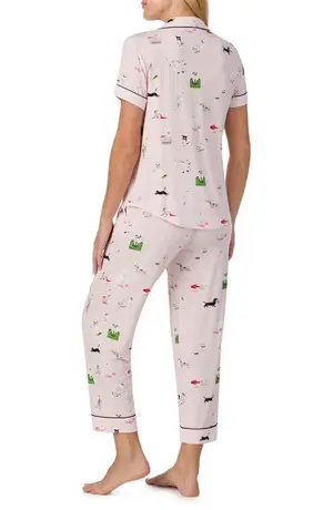 Kate Spade New York Print Crop Pajamas - Pink Multi