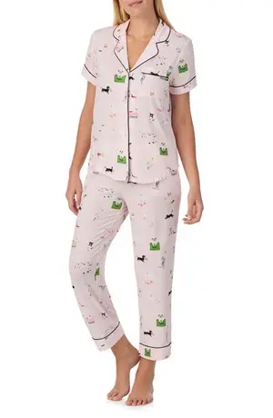 Kate Spade New York Print Crop Pajamas - Pink Multi
