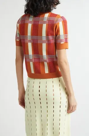 ZANKOV Leo Jacquard Check Fitted Sweater