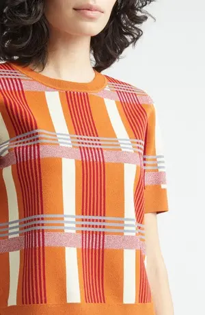 ZANKOV Leo Jacquard Check Fitted Sweater