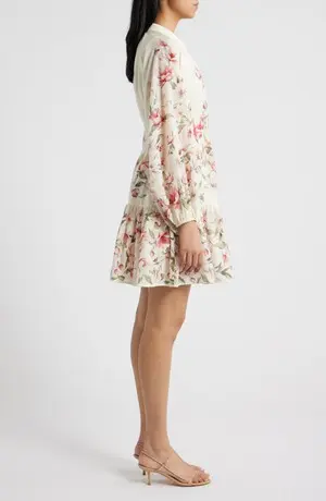 Sam Edelman Floral Print Long Sleeve Dress