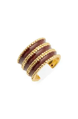 KARINE SULTAN Enamel Inlay Statement Ring - Gold