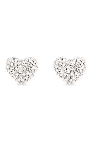 Marc Jacobs Heart Pavé Stud Earrings - Silver/crystal