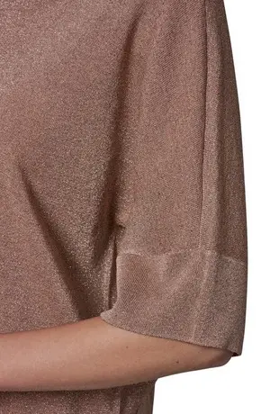 Donna Karan New York Metallic Elbow-length Sleeve Sweater