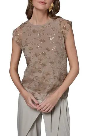 Donna Karan New York Sequin Detail Top