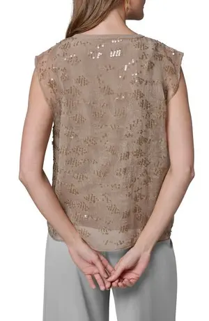 Donna Karan New York Sequin Detail Top
