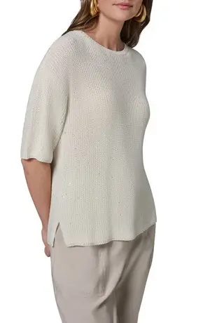 Donna Karan New York Sequin Elbow-length Sleeve Sweater