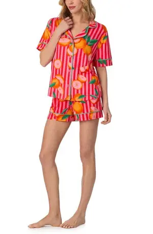 ROOM SERVICE Printed Short Pajamas - Pink Stp