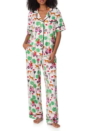 ROOM SERVICE Printed Pajamas - White/print