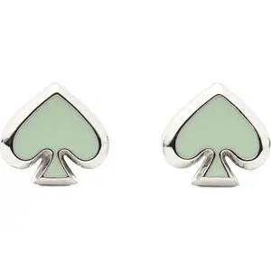 Kate Spade New York Enamel Spade Stud Earrings - Green/silver