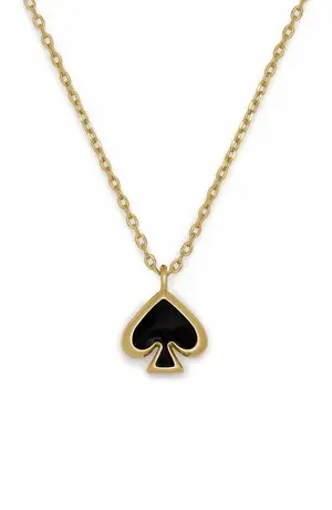 Kate Spade New York Mini Spade Pendant Necklace - Black