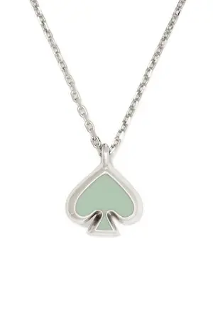 Kate Spade New York Mini Spade Pendant Necklace - Green/silver
