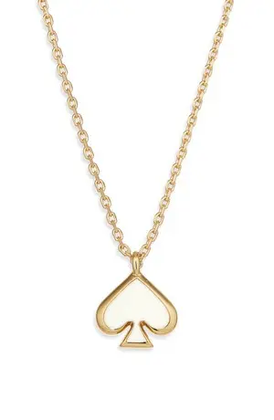 Kate Spade New York Mini Spade Pendant Necklace - White