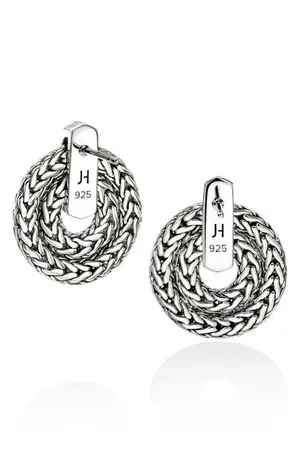 John Hardy Icon Link Frontal Hoop Earrings - Silver