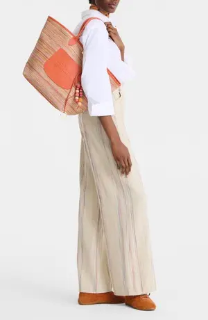 Longchamp Large Le Pliage Panier Raffia Tote