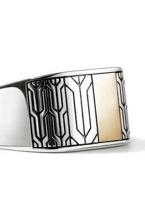 John Hardy Icon 50 Mixed Metal Signet Ring - Silver And Gold