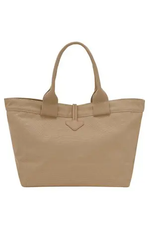 Longchamp Le Roseau Large Cotton Canvas Tote - Desert