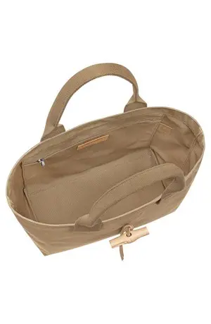 Longchamp Le Roseau Large Cotton Canvas Tote - Desert