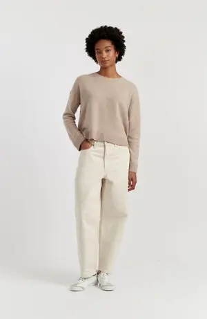 Chinti & Parker Lightweight Wool-cashmere Relaxed Sweater - Soft Oat
