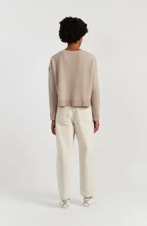 Chinti & Parker Lightweight Wool-cashmere Relaxed Sweater - Soft Oat