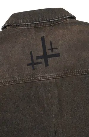 RtA Valentiano Boxy Denim Jacket - Mocha Drift