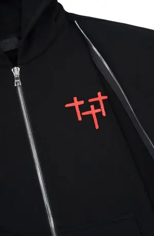 RtA Planetary Layered Zip Graphic Hoodie
