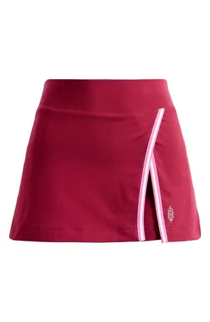 Free People Forehand Faux Wrap Skort - Brick