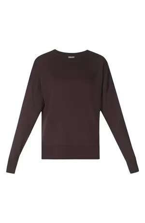 Sweaty Betty After Class Stripe Longline Sweatshirt - Sable Brown