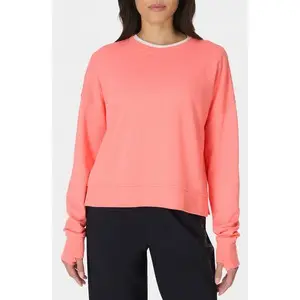 Sweaty Betty Boxy Cropped Sweatshirt - Melon Pink